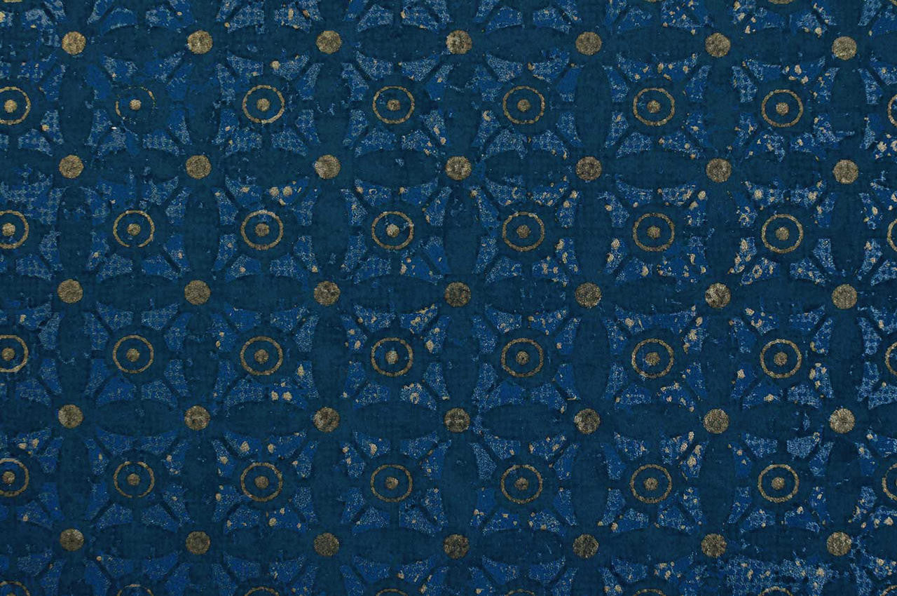 Classico Dark Blue Tile Pattern Wallpaper |Mineheart