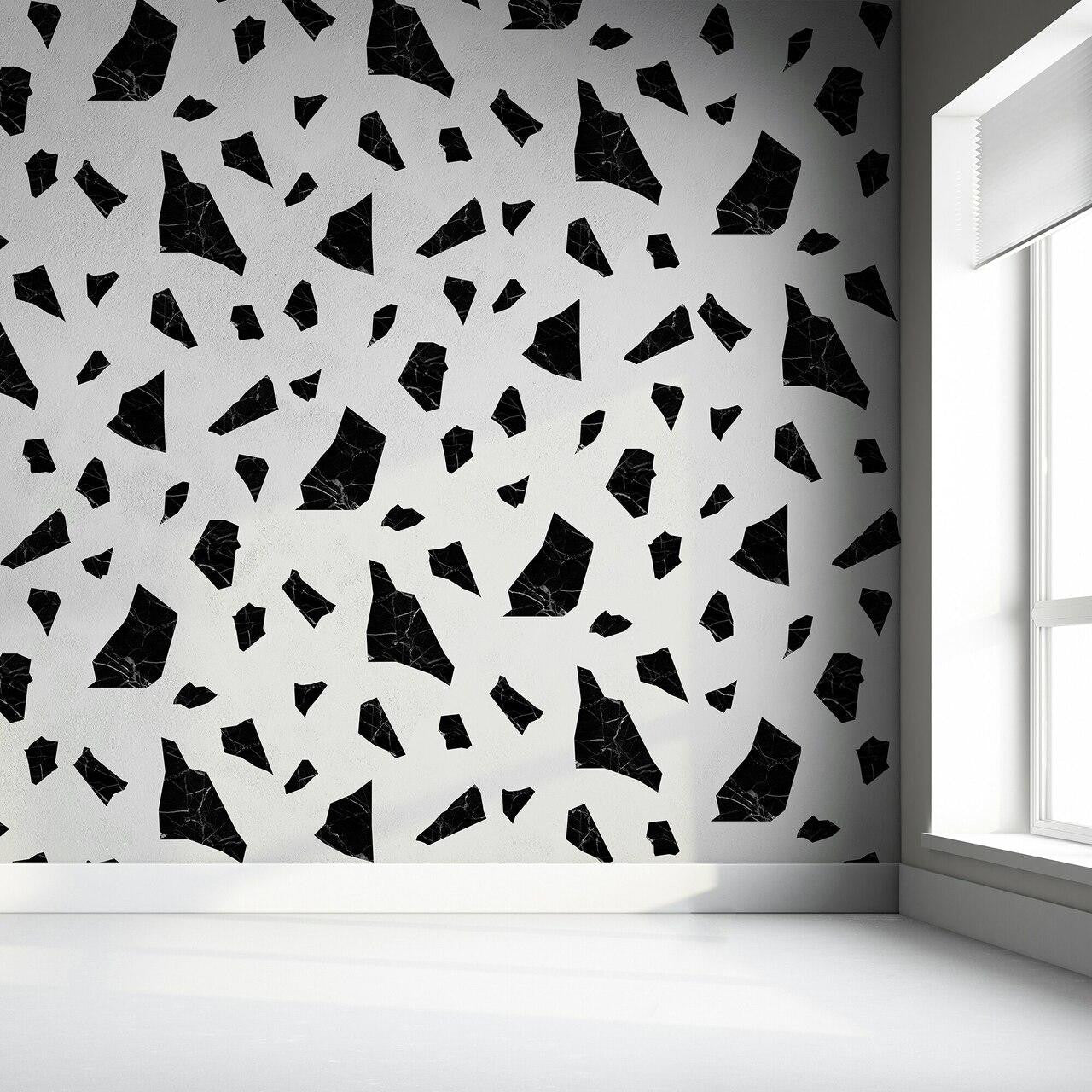 White Fragment Wallpaper | Black And White Marble Wallpaper – Mineheart
