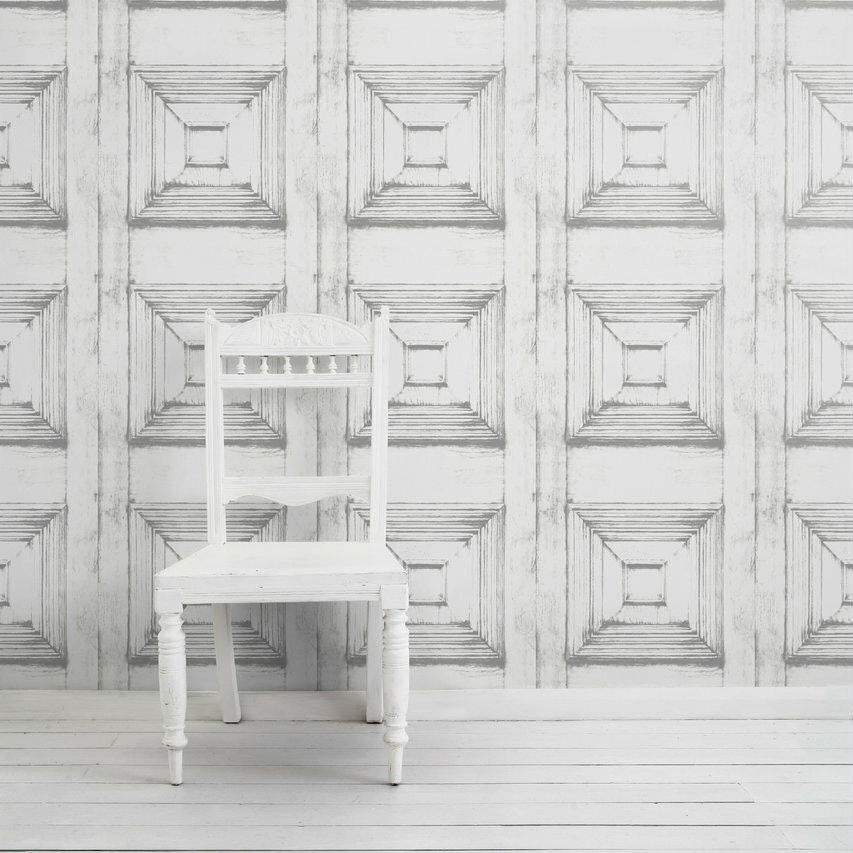 White Victorian Panelling Wallpaper | Victorian Wallpaper Pattern ...