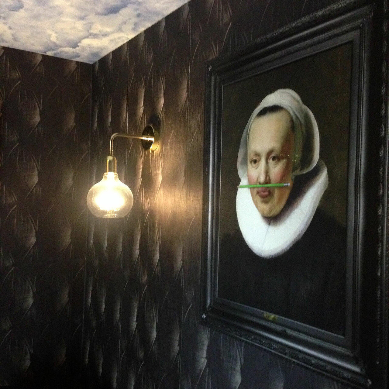 Black padded wallpaper | Leather Button Back Wallpaper | Mineheart