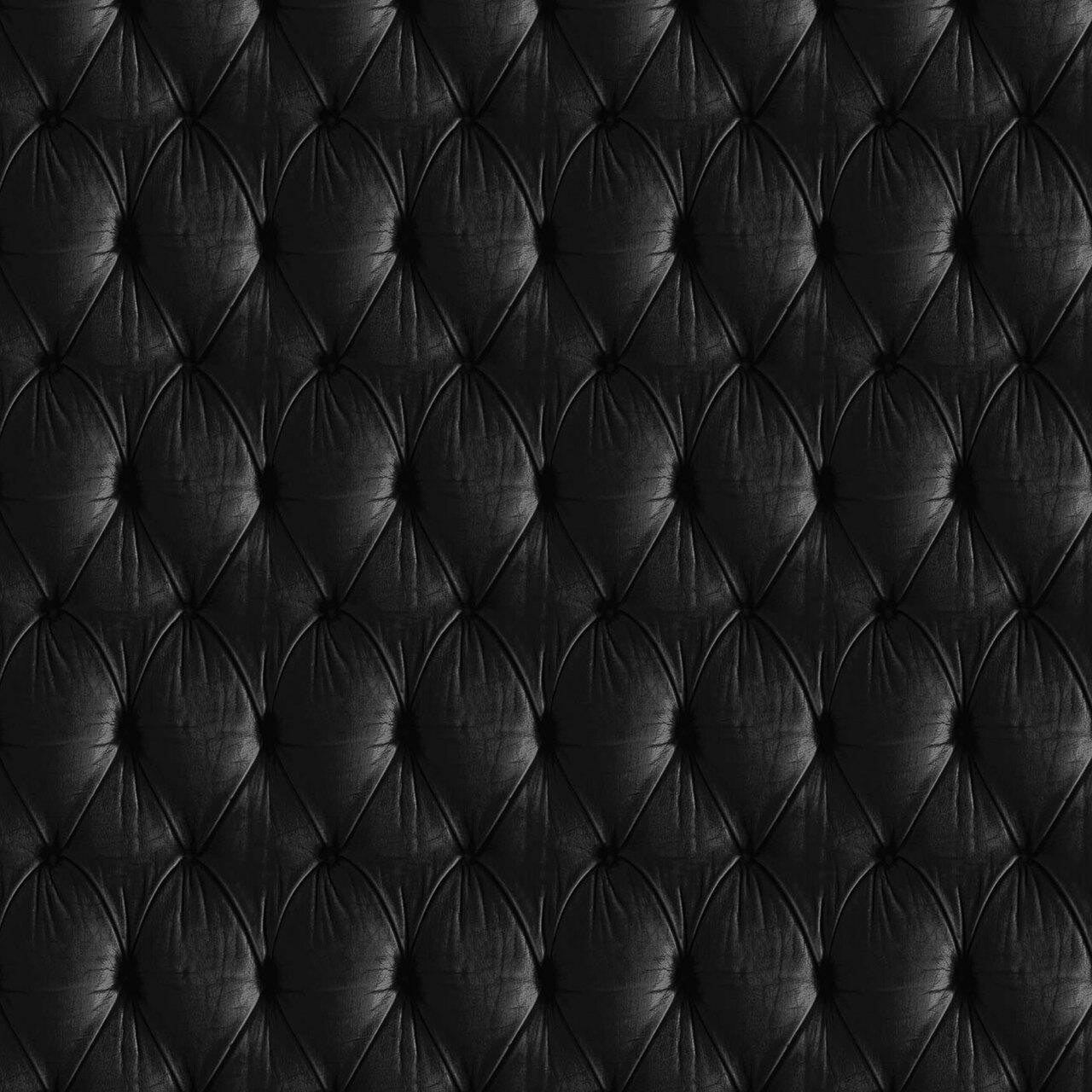 Black padded wallpaper | Leather Button Back Wallpaper | Mineheart