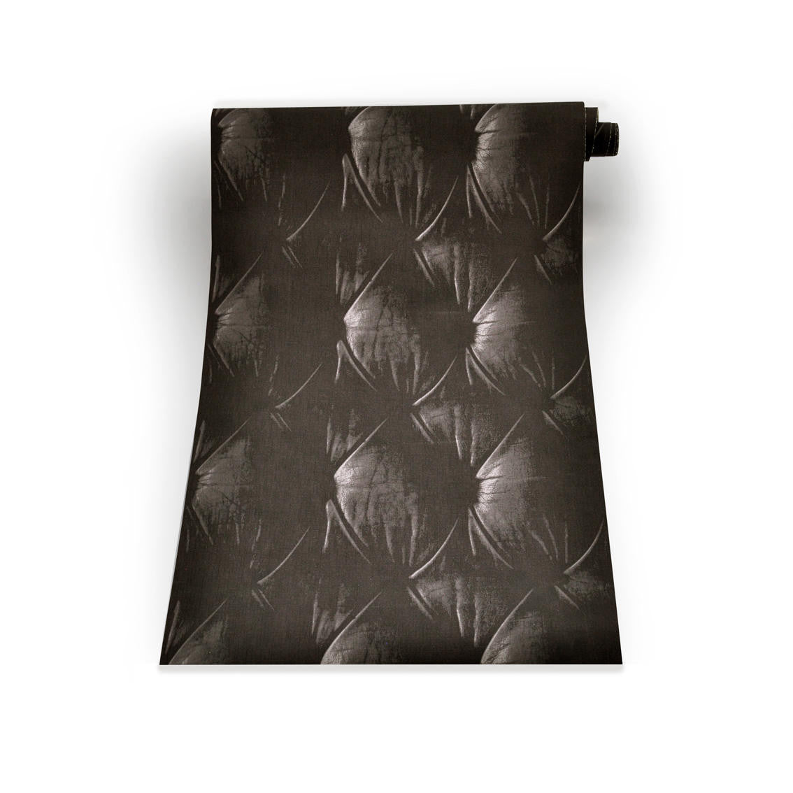 Black padded wallpaper | Leather Button Back Wallpaper | Mineheart